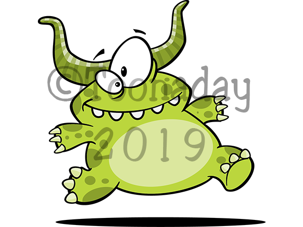 RunningMonsterGreen - Toonaday RunningMonsterGreen